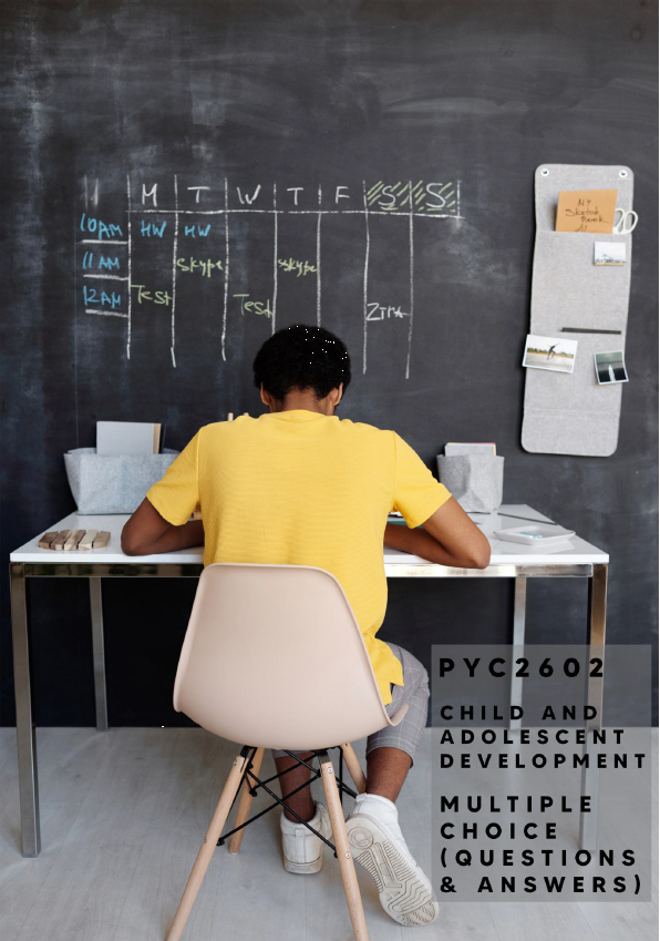 PYC2602-Multiple Choice (Questions & Answers) [2022] : StudyPass