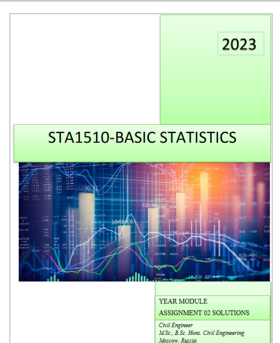 STA1510 ASSIGNMENT 02 SOLUTIONS ,SEMESTER 2 ,2023(TO BE USED AS A GUIDELINE) - StudyPass