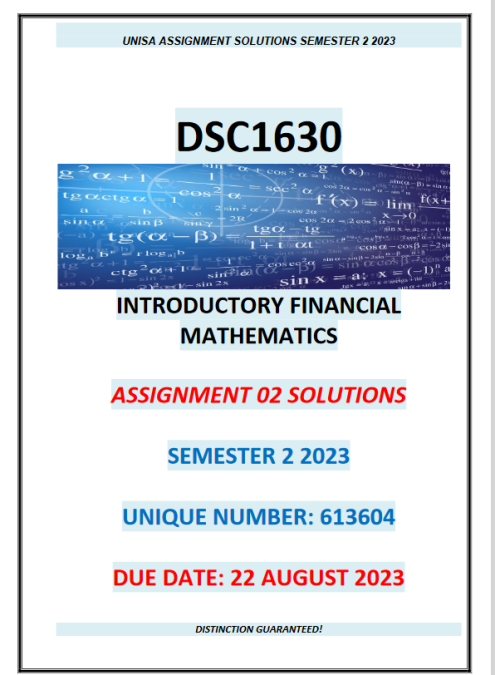 DSC1630 ASSIGNMENT 02 SOLUTIONS , SEMESTER 2 , 2023 (TO BE USED AS A ...