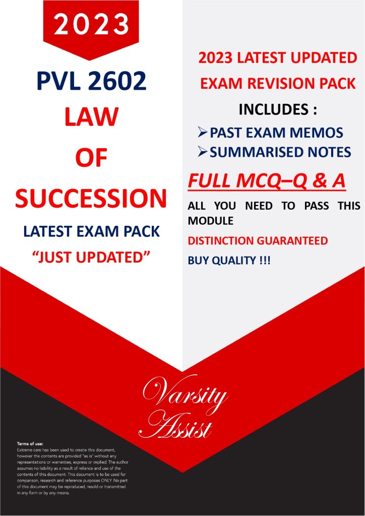PVL2602 -"2023"(Just Updated -Latest Exam Pack)⭐⭐⭐⭐Complete MCQ ...