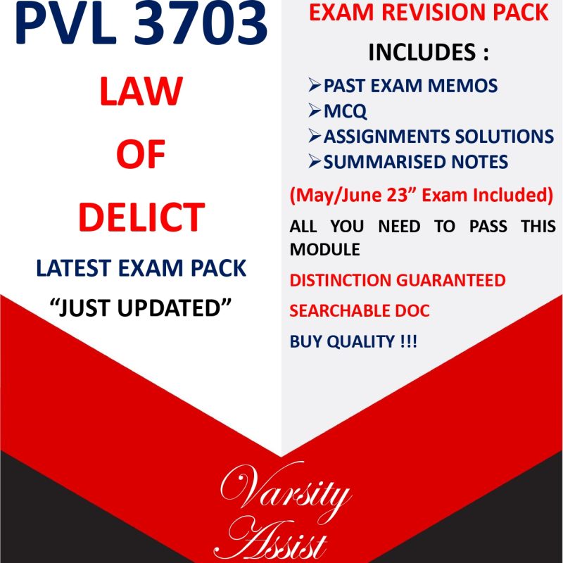 PVL3703: Cram Exam Pack (Q&A) - StudyPass
