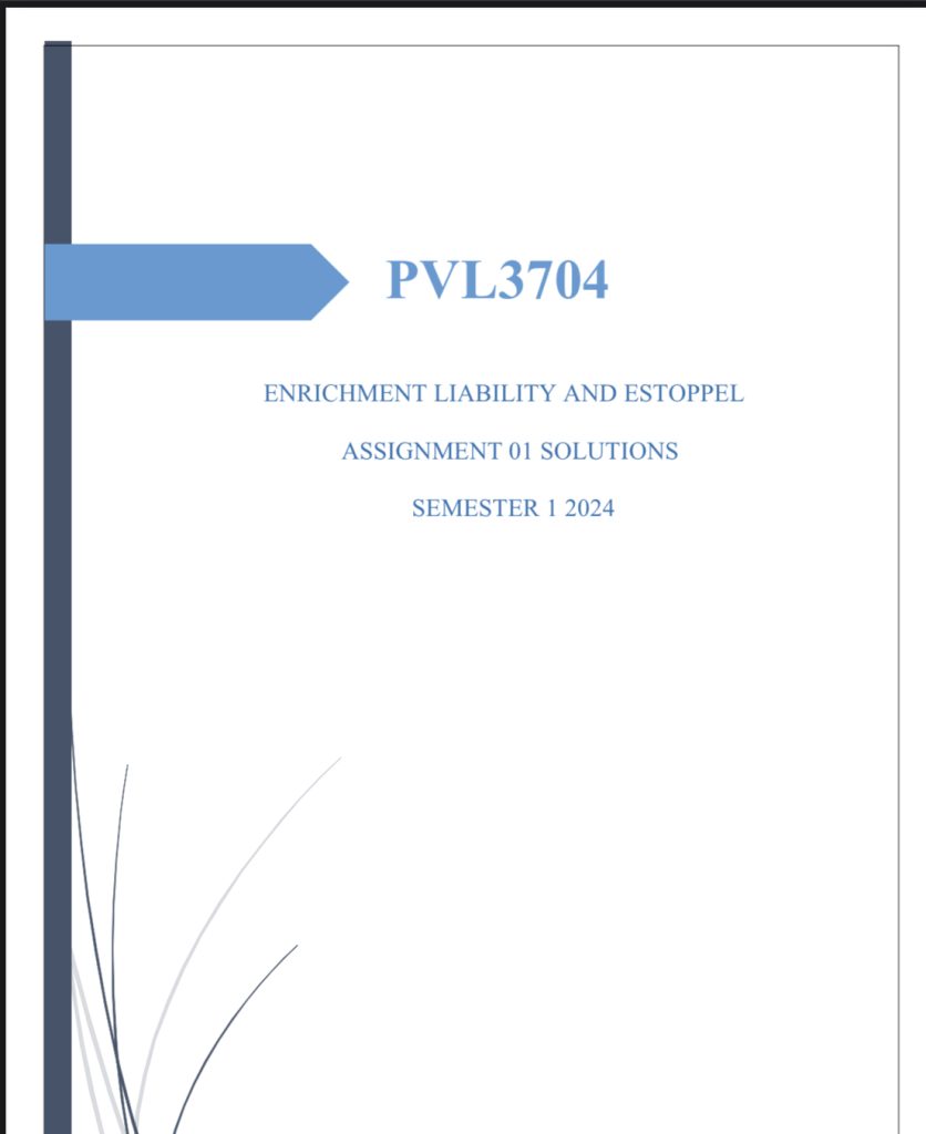 PVL3704 ASSIGNMENT 01 SOLUTIONS,SEMESTER 1 ,2024 - StudyPass