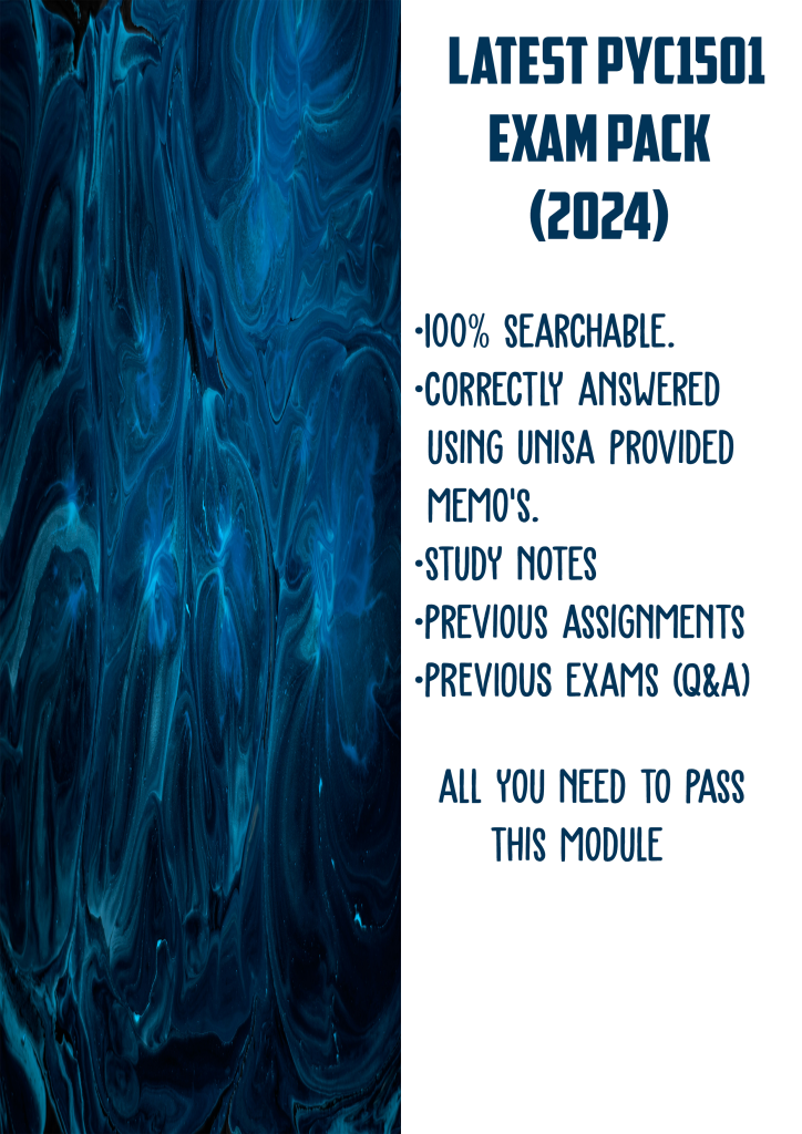 Latest PYC1501 Exam Pack 2024 - StudyPass