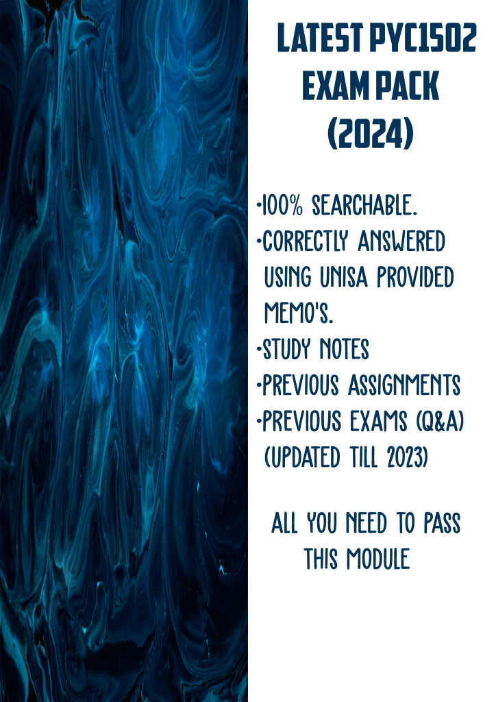 Latest PYC1502 Exam Pack 2024 - StudyPass