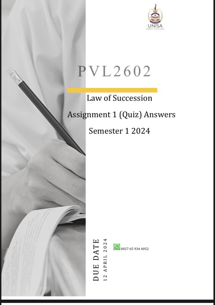 PVL2602 ASSIGNMENT 01 SOLUTIONS,SEMESTER 1 ,2024 - StudyPass