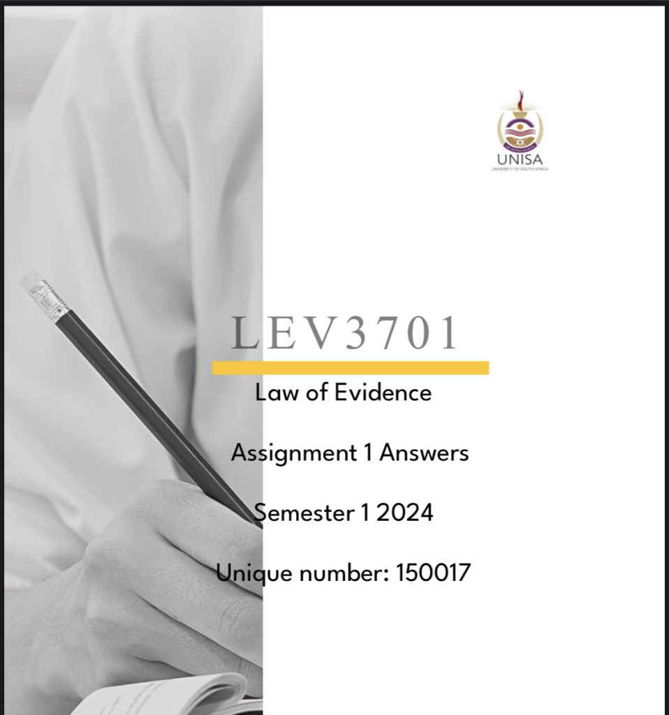 LEV3701 ASSIGNMENT 01 SOLUTIONS,SEMESTER 1 ,2024 - StudyPass