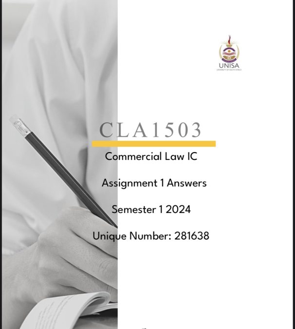 CLA1503 ASSIGNMENT 01 SOLUTIONS,SEMESTER 1 ,2024 - StudyPass
