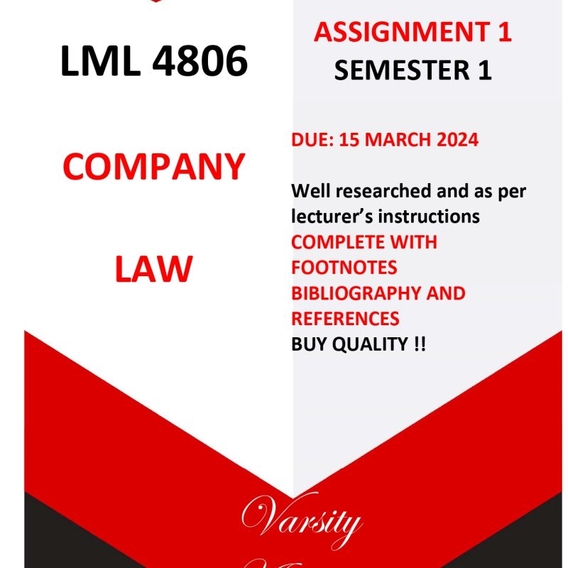 LML4806 (Company Law) Find over 10,000 study notes, exam revision packs ...