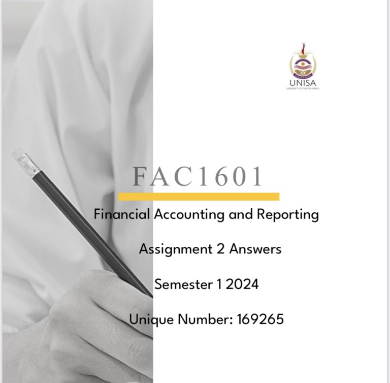 FAC1601 ASSIGNMENT 02 SOLUTIONS,SEMESTER 1 ,2024 - StudyPass