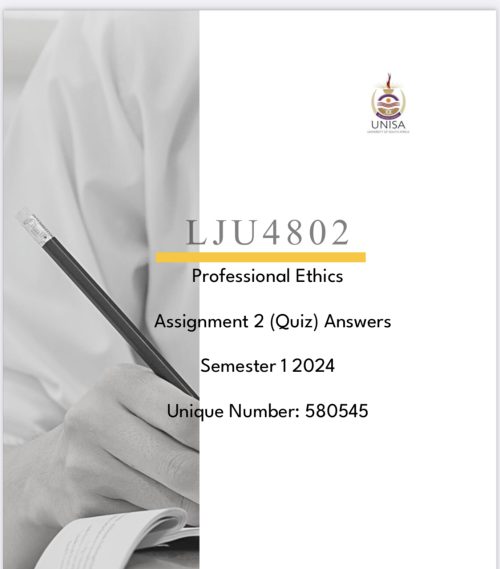 LJU4802 ASSIGNMENT 02 SOLUTIONS ,SEMESTER 1 ,2024 - StudyPass