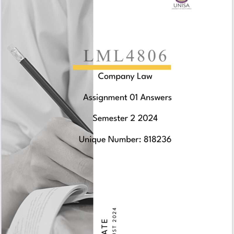 LML4806 (Company Law) Find over 10,000 study notes, exam revision packs ...