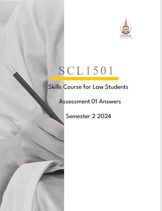 SCL1501 Assignment 01 Answers Semester 2 2024 - StudyPass