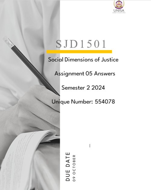 SJD1501 Assignment 05 Answers Semester 2 2024 - StudyPass
