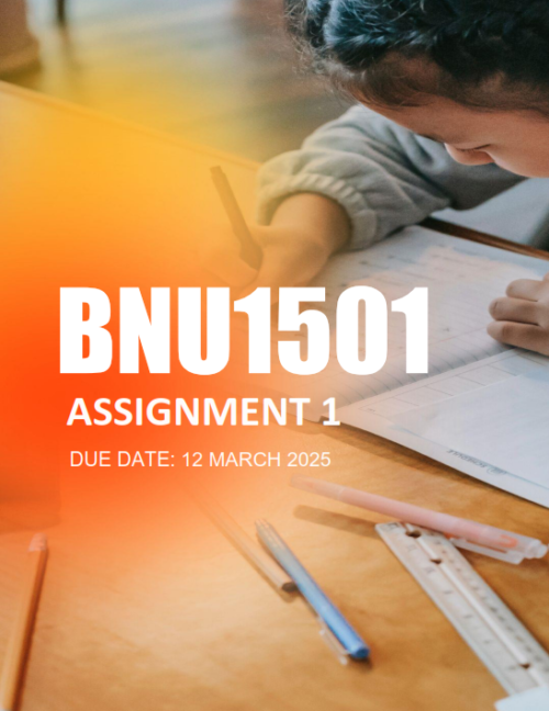 BNU1501 Assignment 1 2025 | Due 12 March 2025 - StudyPass