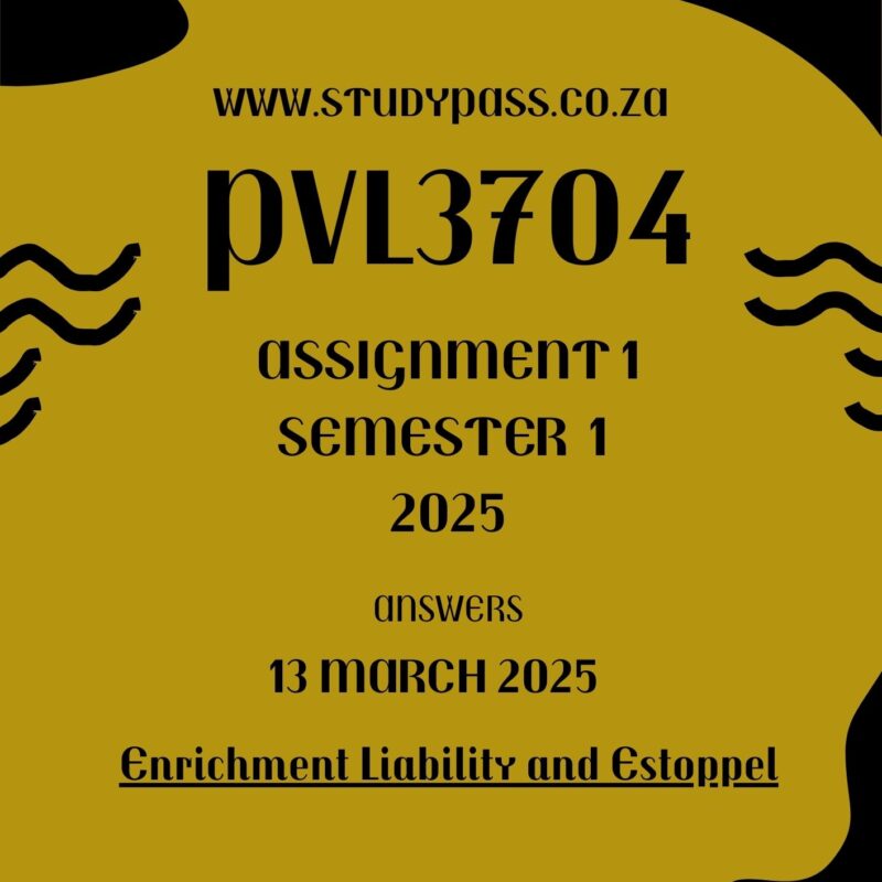 PVL3704 (Enrichment Liability and Estoppel) | University of South ...