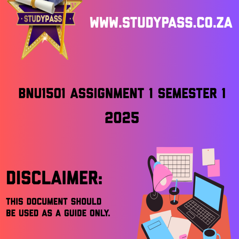 Eng1503 Assignment 1 Semester 1 2025 Studypass