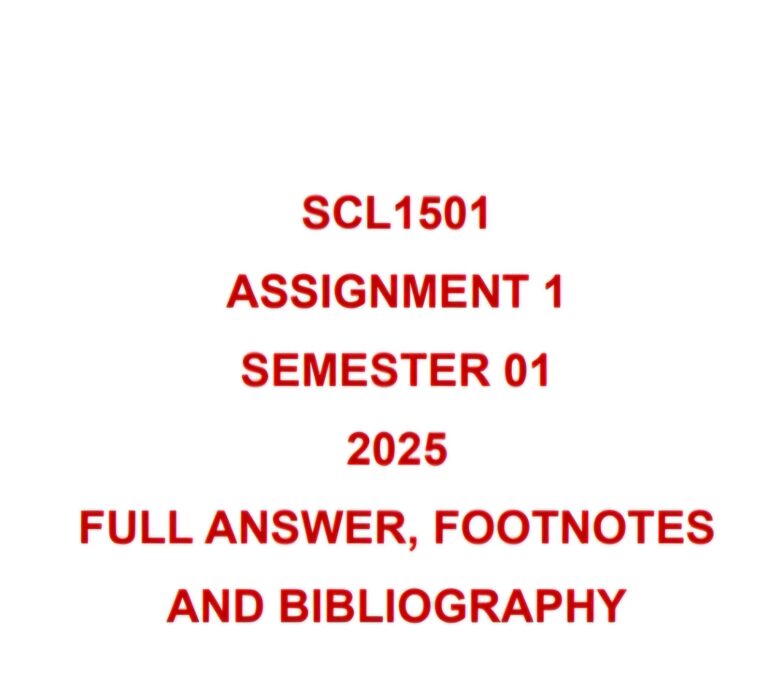 SCL1501-ASSIGNMENT01-SEM1-2025 - StudyPass