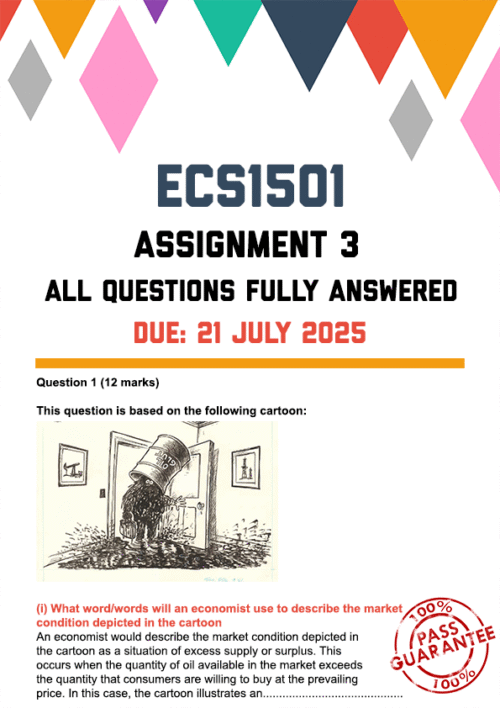 Ecs1501 Assignment 3 2025 Fully Answered Due 21 July 2025 Studypass