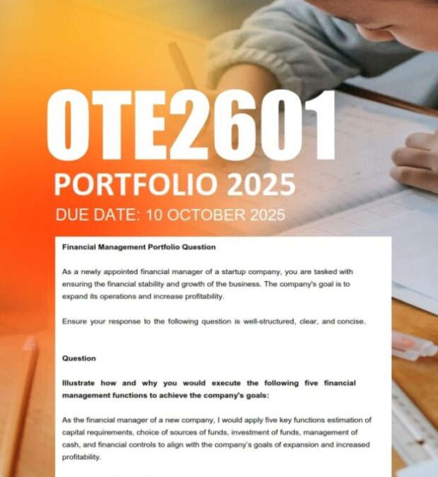 OTE2601 Portfolio Semester 2 2025 - Due 10 October 2025 - StudyPass