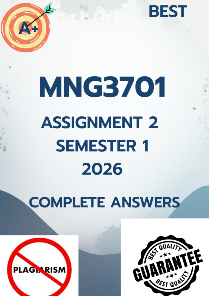 MNG3701 Assignment 2 Semester 1 2026 - DUE 2026; 100% Correct solutions ...