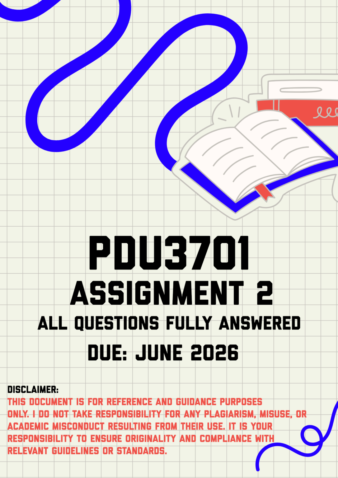 PDU3701 Assignment 2 Memo | Due June 2026 - StudyPass