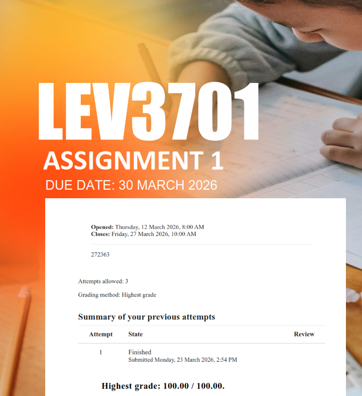 LEV3701 Assignment 1 Semester 1 2026 - Due 27 March 2026 - StudyPass
