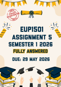 EUP1501 ASSIGNMENT 5 (PORTFOLIO) SEMESTER 1 2026 - THREE SDG POSTERS ...