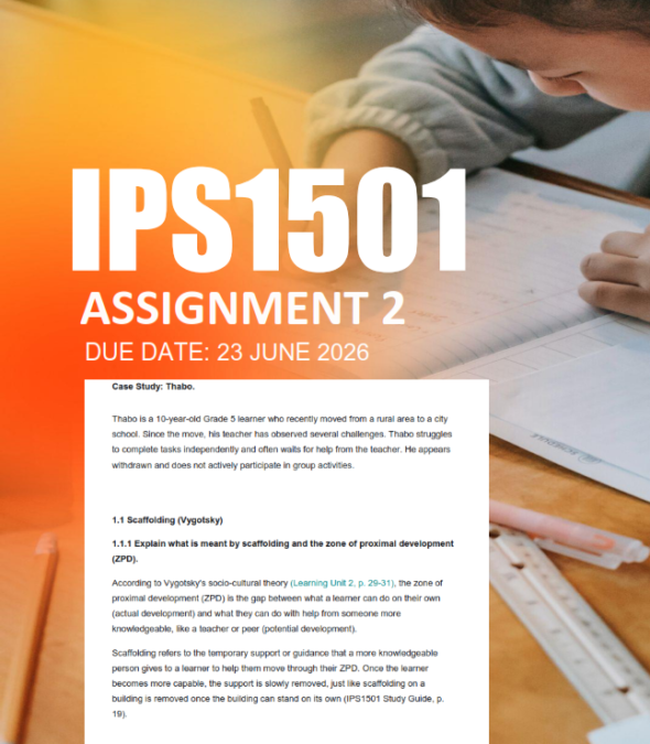 IPS1501 Assignment 2 Semester 1 2026 - Due 23 June 2026 - StudyPass