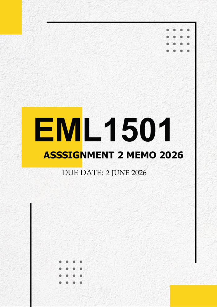 EML1501 Assignment 2 MEMO – Due JUNE 2026 - StudyPass