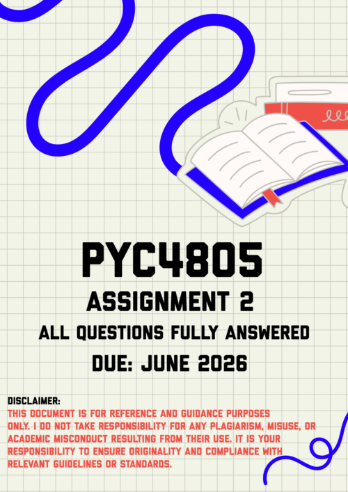 PYC4805 Assignment 2 Memo | Due June 2026 - StudyPass