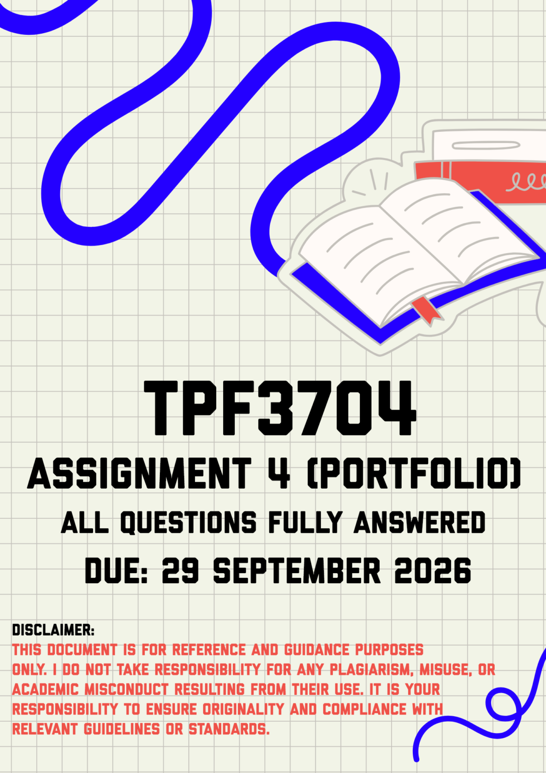 TPF3704 Assignment 4 (Portfolio) MEMO | Due 29 September 2026 - StudyPass