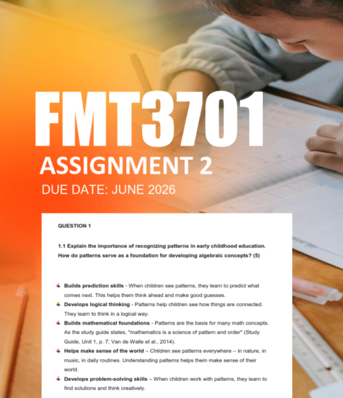 FMT3701 Assignment 2 Semester 1 2026 - Due July 2026 - StudyPass