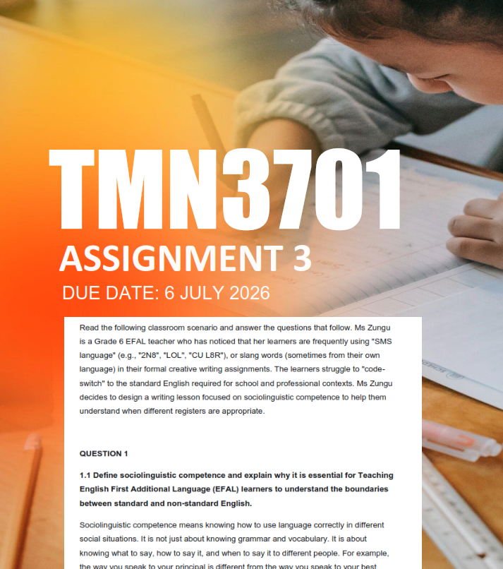 TMN3701 Assignment 3 Semester 1 2026 - Due 6 July 2026 - StudyPass